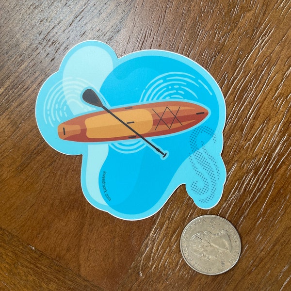 SUP Waterproof Sticker, Stand up Paddle Vinyl Sticker, Paddleboard Gift ...