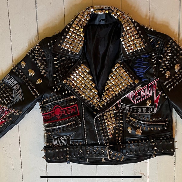 Handcrafted Heavy Spiked Metal Studded, Gothic Leather Solid Studs ...