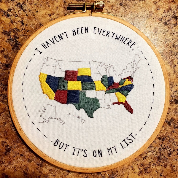 Europe Map Embroidery PDF - Beginner, DIY, Gift, Crafts, Words, Quote ...