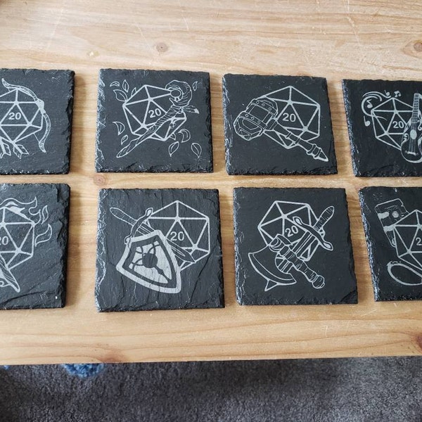Dungeons and Dragons Custom Class Slate Coaster - Dnd- D&D - Tabletop ...