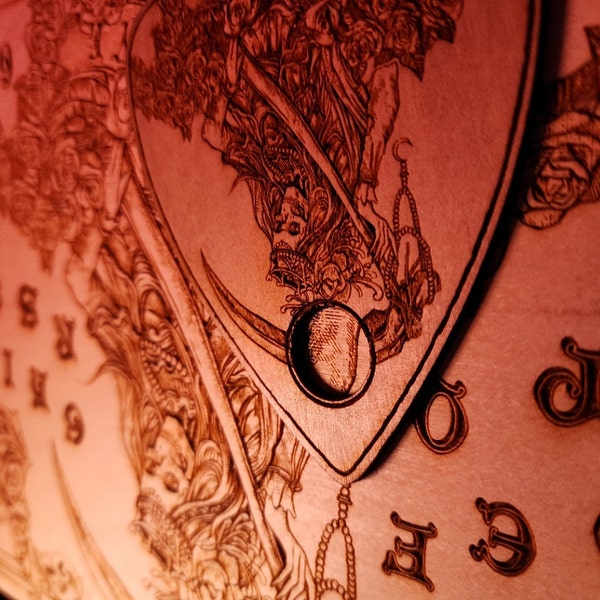 Ouija Board With Demons and Skulls Wooden Engraving Luxury Edition ...