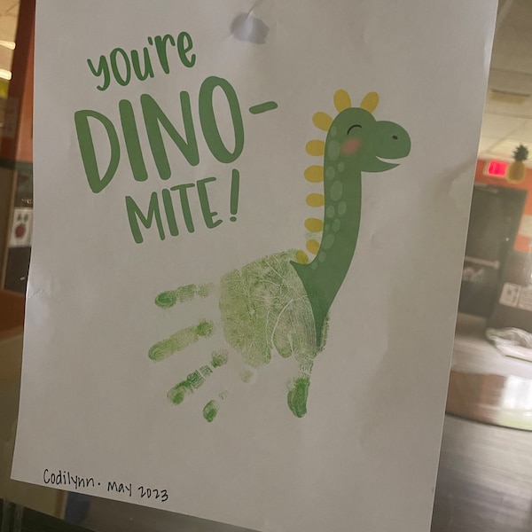 Father's Day Dinosaur Pun Printable | Kids' Handprint Keepsake ...
