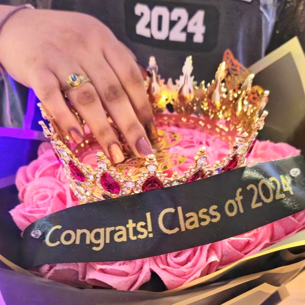 Graduation Ramo Buchon With Teddy Bear, Eternal Rose Bouquet, Handmade ...