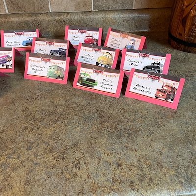 Disney Cars Food Tents Chalkboard Set 2 Cars Food Labels Disney Cars ...