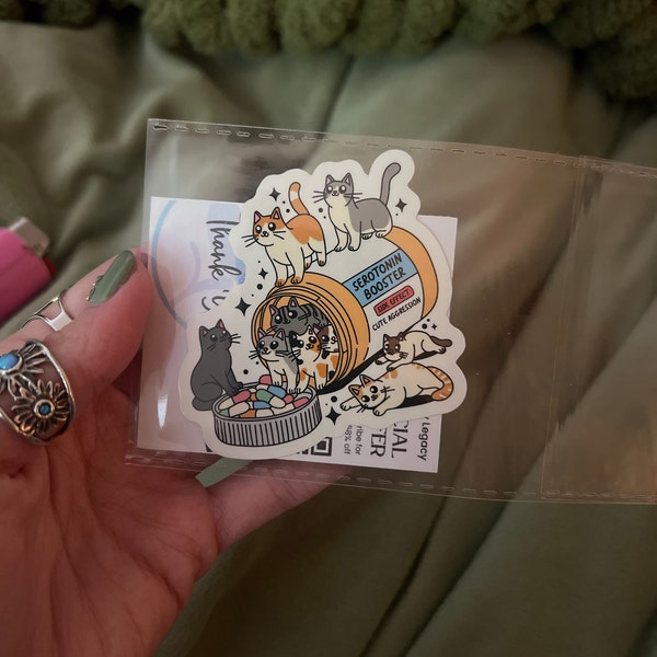 Antidepressant Cat Sticker, Funny Cat Sticker, Cat Mom Sticker, Cat ...