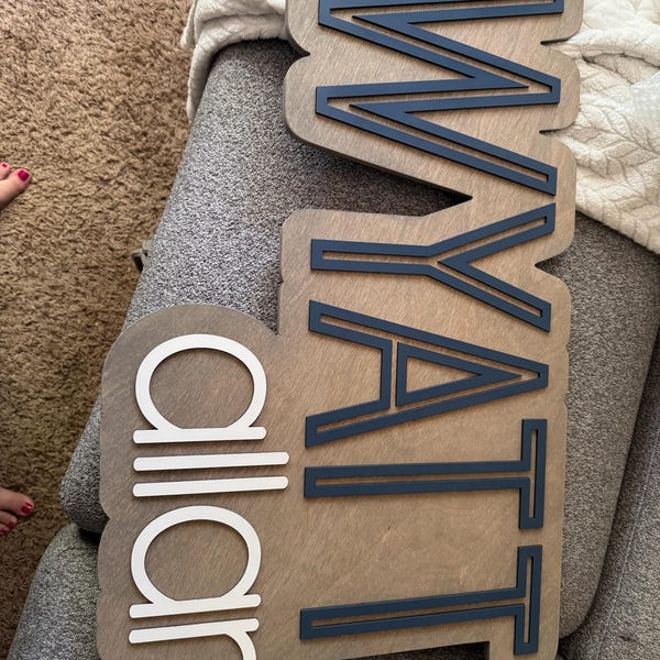 Large Custom Wood Name Sign, Nursery Name Sign, Boho Girl Name Sign ...
