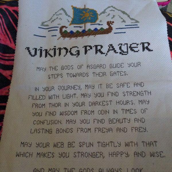 Viking Prayer Cross Stitch Pattern // Nordic Poem Digital Pattern ...