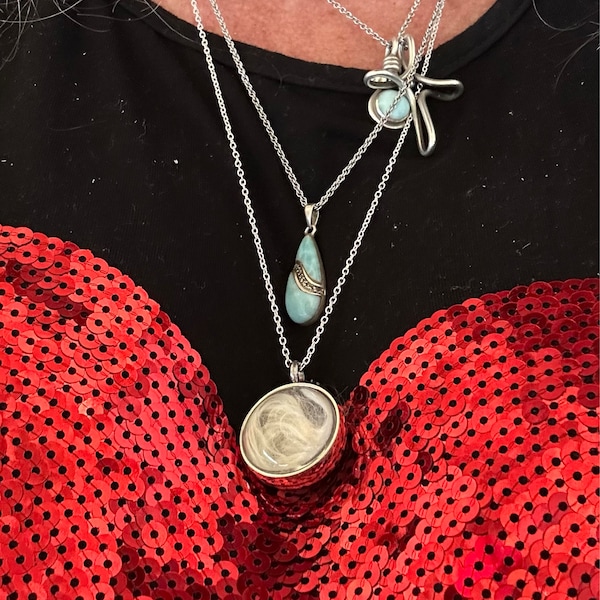 Memorial Locket Necklace for Ashes or Hair • Remembrance Jewelry ...