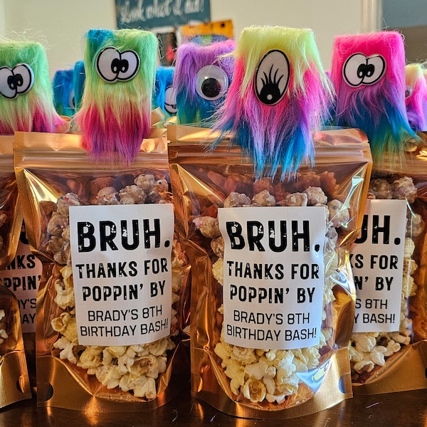 Boy Birthday Party Favors Bro Bruh Birthday Party Decor Popcorn Treat ...