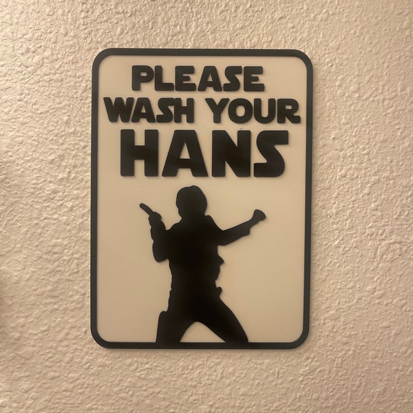 Wash Your Hans Star Wars Bathroom Sign | Funny Dad Joke Decor - Etsy