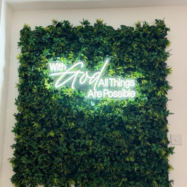 With God All Things Are Possible Neon Sign,matthew 19 26 Led Sign ...