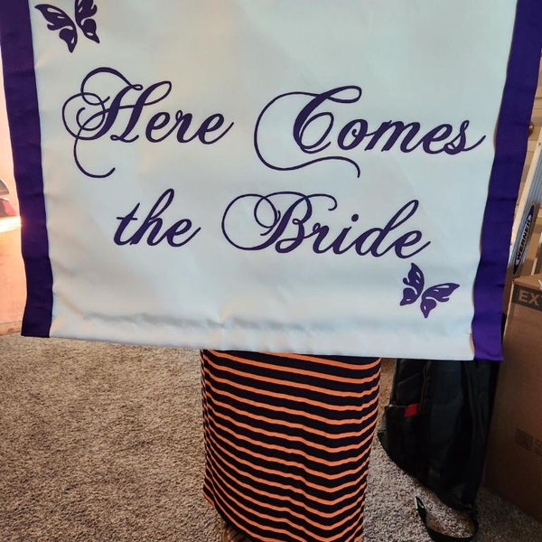 Here Comes the Bride Banner Wedding Sign Ceremony Banner Ringbearer ...