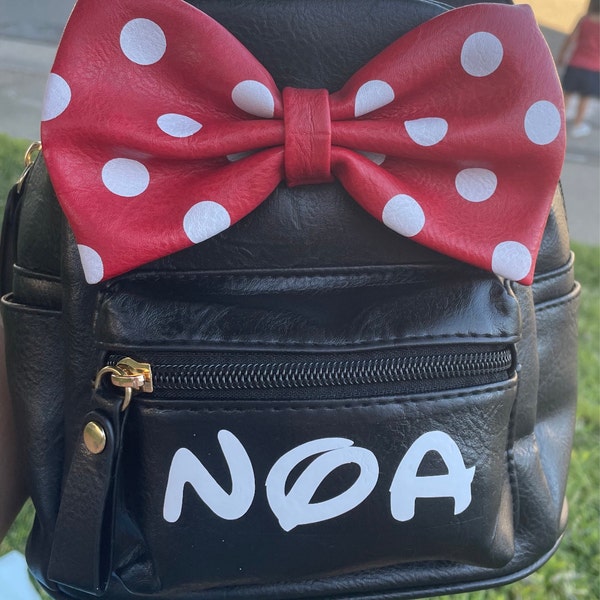 Personalized Minnie Mouse Backpack Cute Custom Headband Polka Dot Bow ...