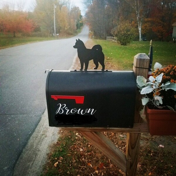 Husky Dog Silhouette Mailbox Topper / Sign / Plaque - Powder Coated ...