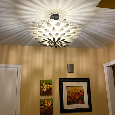 Wood Flower Ceiling Light, DAISY Pendant Light Fixture, Wood Pendant ...