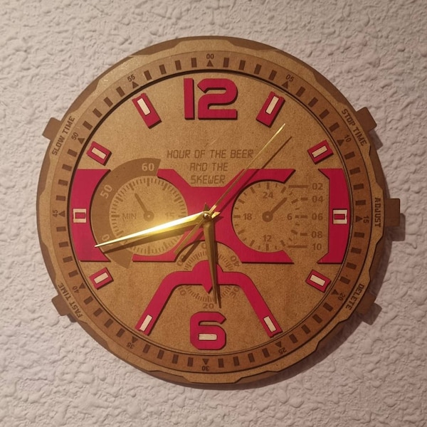 Laser Cut Chronograph as Wall Clock 2D and 3D (multilayer) - Etsy