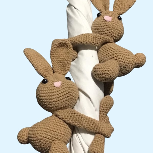 Crochet Pattern Teddy Bear Curtain Tieback, Bear With a White Nose and ...