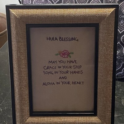 Custom Hand-crafted 5x7 Embroidered Words, Lyrics, Poems Made to Order ...