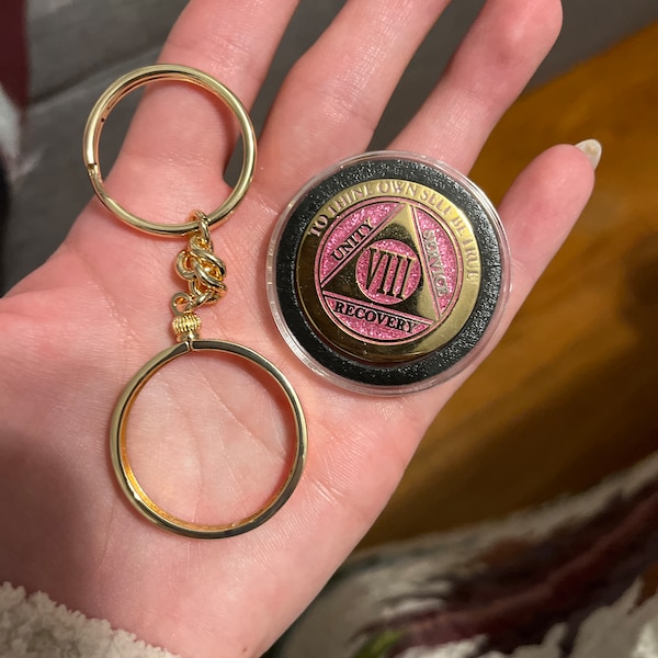 AA Medallion Keychain Chip Holder Fits 33x3mm Recoverychip Reflex ...