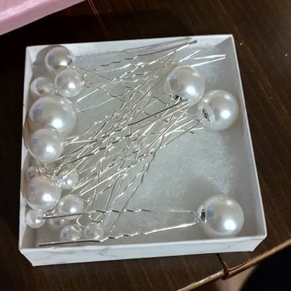 Set of 3 Flower Bridal Hair Pins. Wedding Hair Pins. Pearl Hair Pins ...