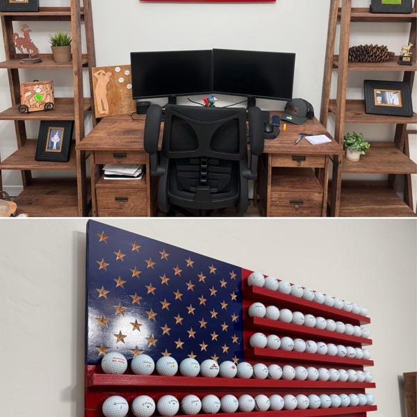 American Golf Ball Wooden Flag Display, Holds 87 Balls - Etsy