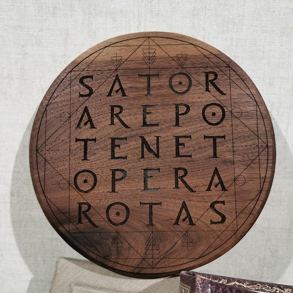 9" SATOR Square in Solid Hardwood - Etsy