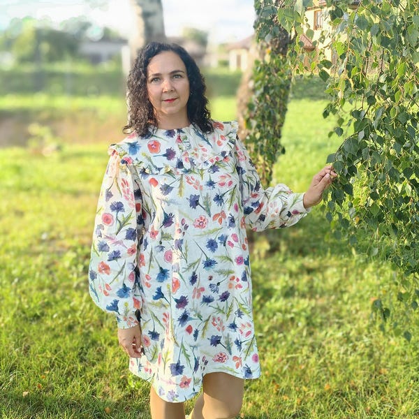 Kathy Dress Pattern|collar Dress Pattern| Mini Dress Pattern| PDF Sewing Pattern|women Dress ...