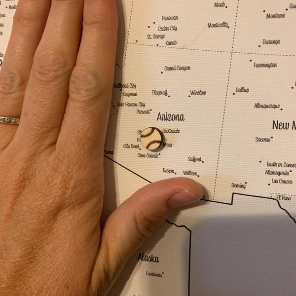 Wooden Map Pins | Baseball Travel Map Tacks | Sports Thumbtacks ...