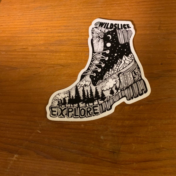 Hiking Boot Sticker 3" Weatherproof and Durable, Outdoor Sticker ...