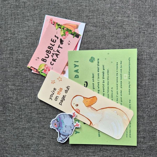 Duck Bookmark You're on This Page Cute Bookmark Double Printed ...