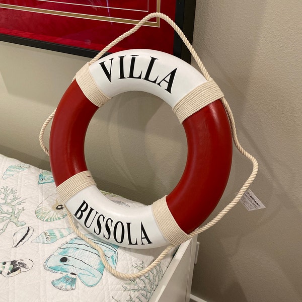 Personalized Life Preserver Ring - Pool Décor - Boat Décor -beach House ...