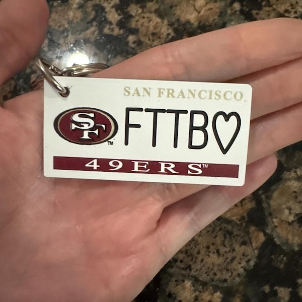 Personalized San Francisco 49ers Engraved Keychain - Key Ring - Tag ...