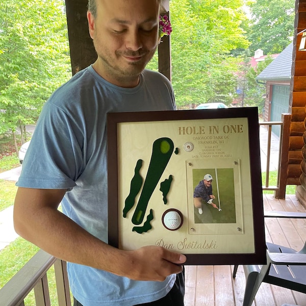 Personalized Hole in One Display With Flag, LARGE Hole in One Display ...