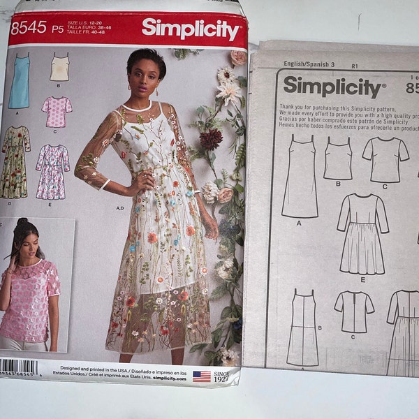 Uncut Simplicity Sewing Pattern 8545 884 8545 Misses' and Miss Petite ...