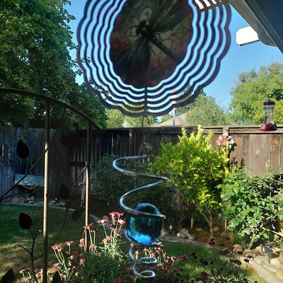 Kinetic Spiral Crystal Ball Wind Spinner, Crystal Glass Orb Pendant ...