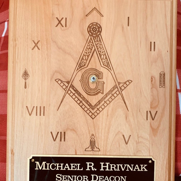 Masonic 9 X 12 Recognition Laser Engraved Clock Plaque (ordering ...