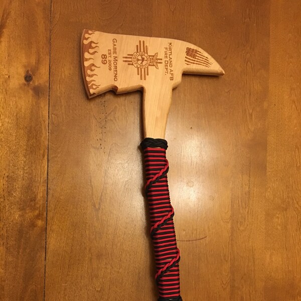 Firefighter Axe Cherry Wood -custom Laser Engraved - Etsy