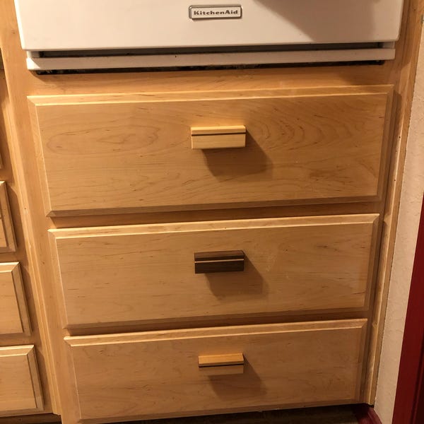 Maple Cabinet & Drawer Pull With Walnut Inlay - Etsy