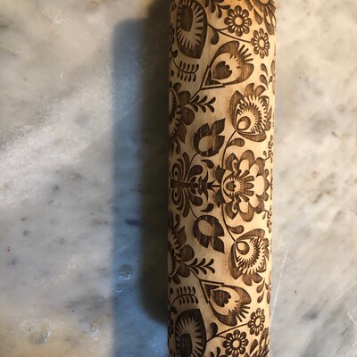 Scandinavian 4 Birds and Trees Embossing Rolling Pin - Etsy