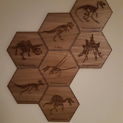 Dinosaur Wall Decor Fossil Bones Wooden Art / Plaque Nursery / Kids ...