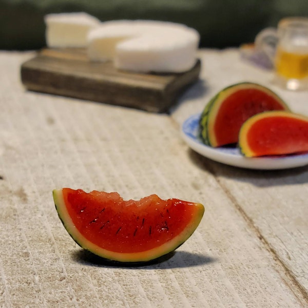 Piece of Watermelon Miniature Watermelon Fruit Clay Mini Fruit ...