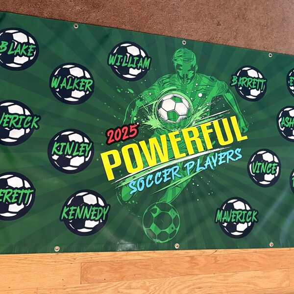 Soccer Team Banner - Completely Customizable - Includes Design & Print ...