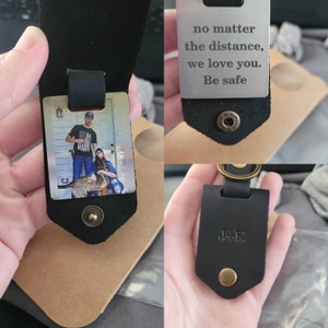 Man Accessory Leather Keychain With Photo Unique Photo Gift - Etsy