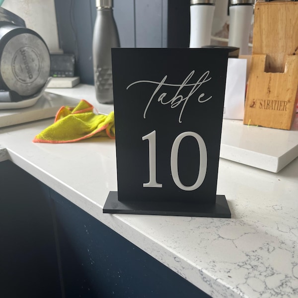 Black Acrylic Table Numbers - Wedding Table Decor - Wedding Signage ...