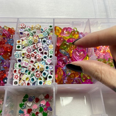 17mm Little Transparent Heart Acrylic or Plastic Dangly Hearts Charms ...