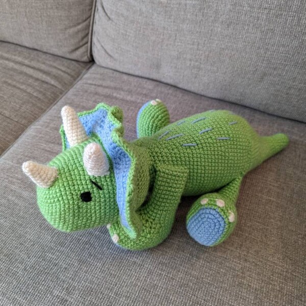 Amigurumi Crochet Pattern - Sumo the Triceratops Dinosaur (ENGLISH ONLY ...