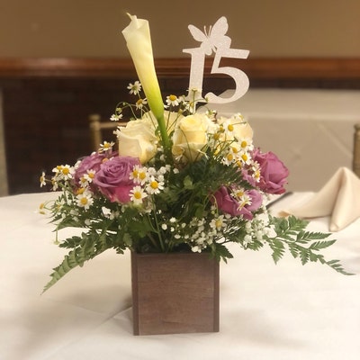 Glitter 15 Butterfly Cake Topper Number Cake Topper Garden Inspired ...