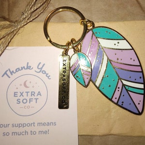 Gold Leaf Keychain Plant Charm Metal Keyring New Home | Etsy