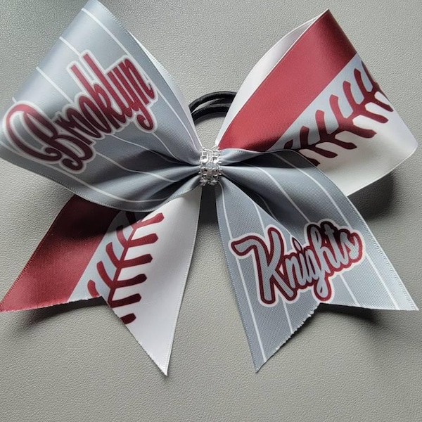 Custom Sublimated School Initial Paw Print Cheer Bow - Designed With ...