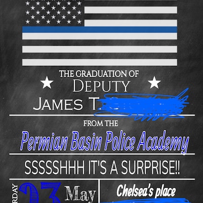 Police Academy Graduation Invitation Chalkboard Printable Digital ...